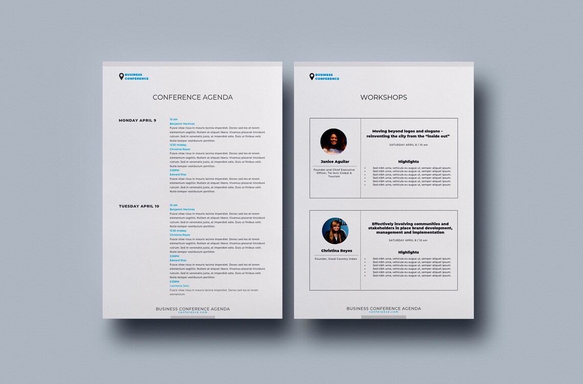 Conference Agenda Canva Template, Business Brochure, Event Meeting ...