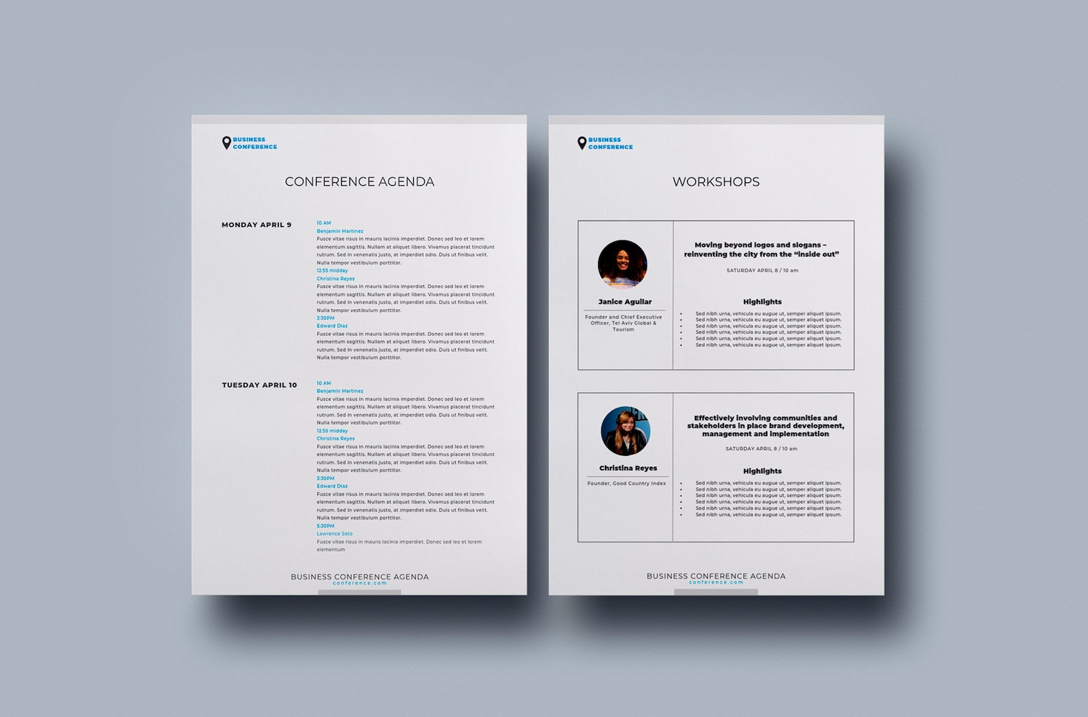 Conference Agenda Canva Template, Business Brochure, Event Meeting ...