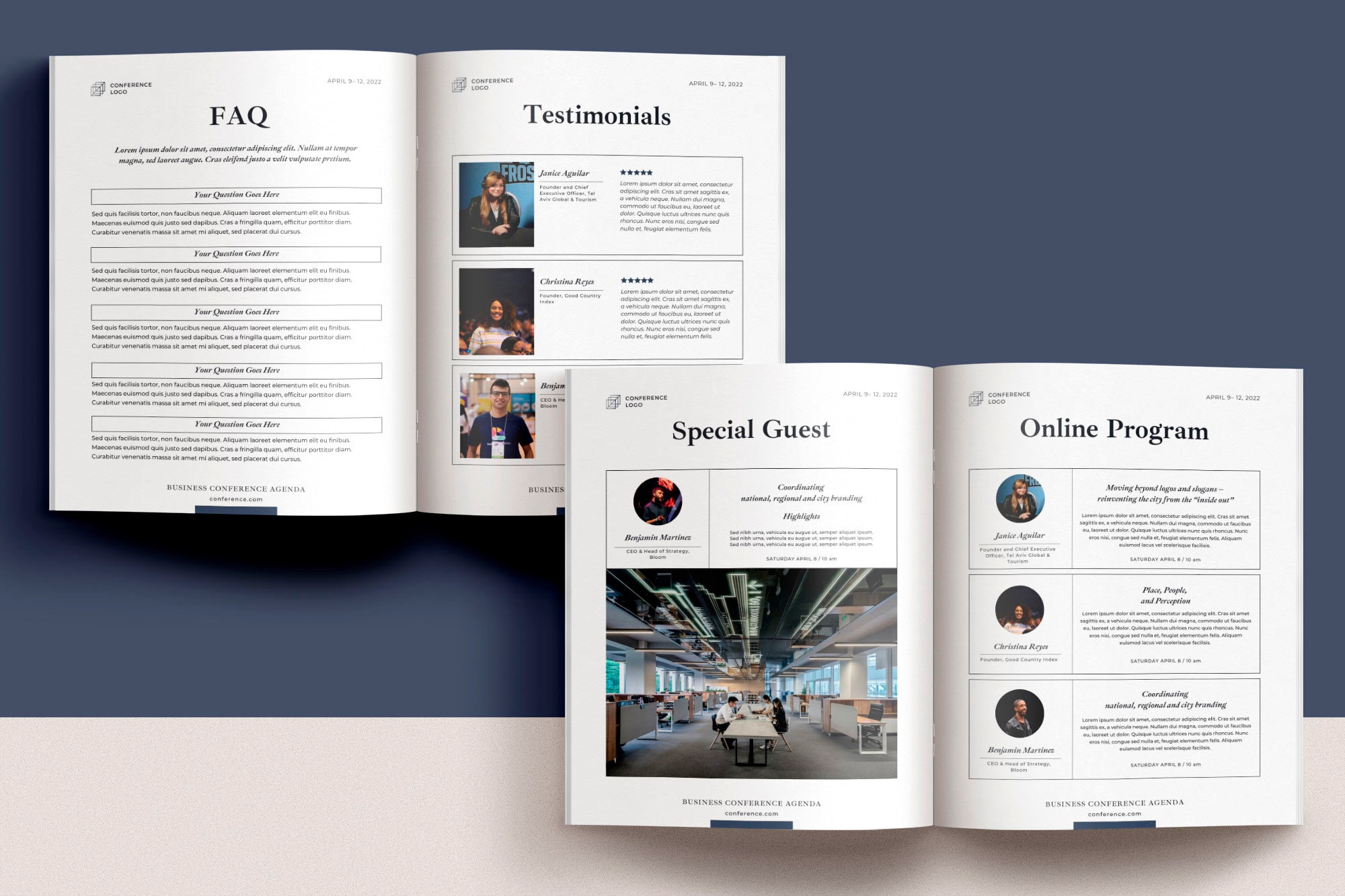 Conference Agenda Canva Template, Business Brochure, Event Meeting ...
