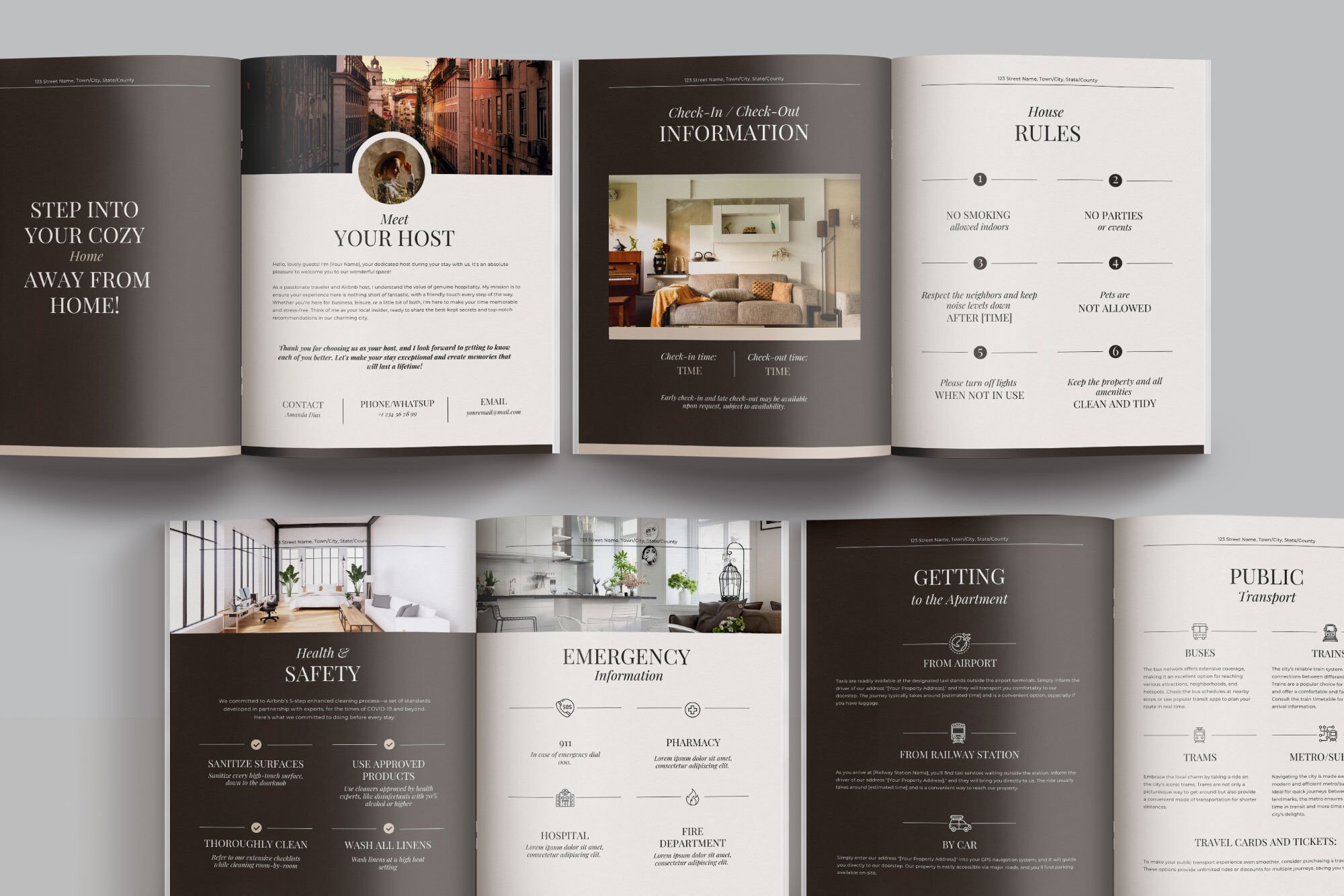 Welcome Book Template Canva, House Guide, VRBO Guest Book, Luxury ...