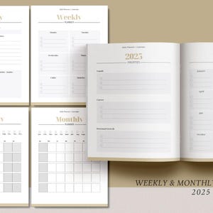 2025 Canva Planner Template, Editable Monthly Calendar Template ...