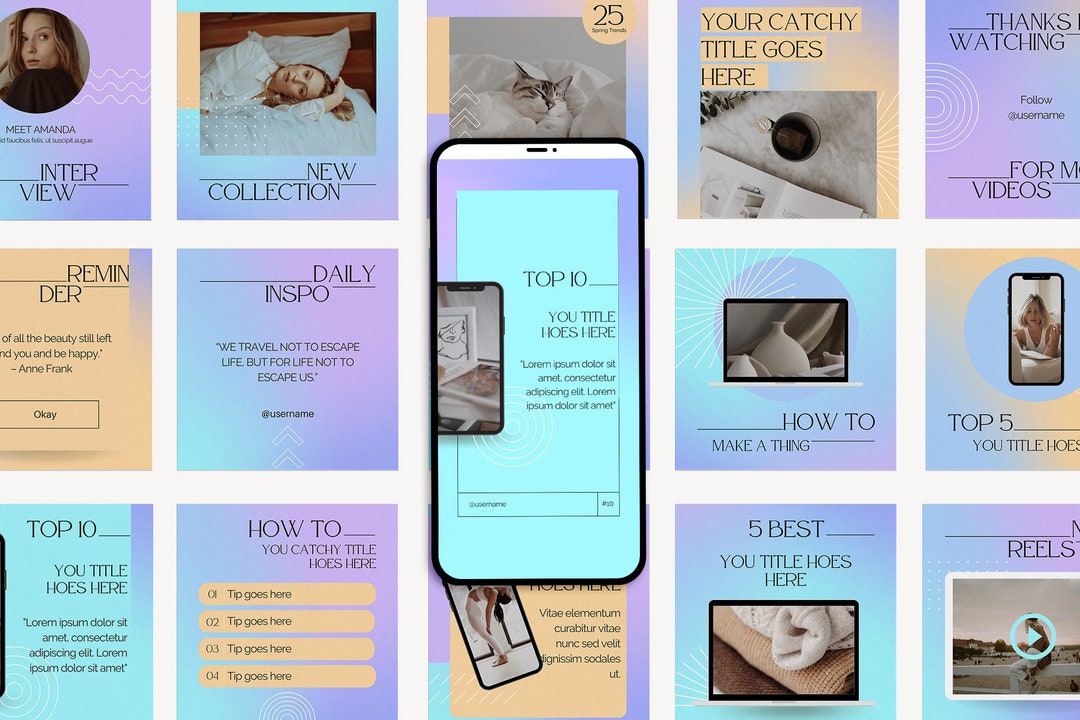Gradient Instagram Template, Canva Templates, Instagram Stories, Posts ...