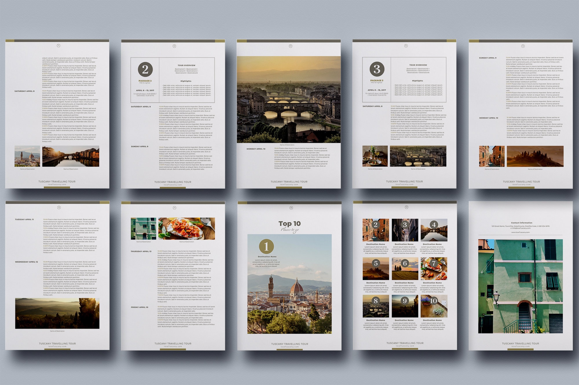 Travel Agency Guide Itinerary Template, Indesign Brochure, Ebook ...