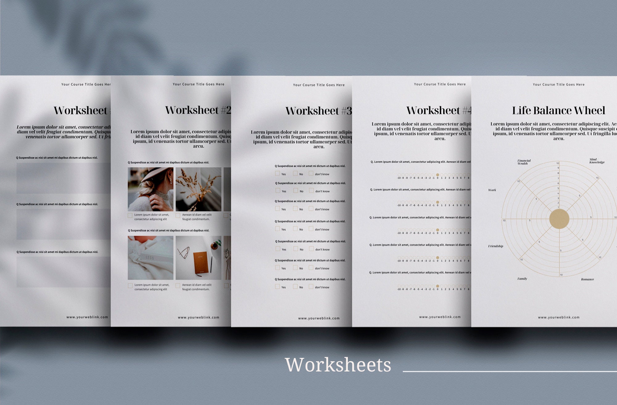 Workbook Indesign Template, Online Course Guide, Ecourse Worksheet ...