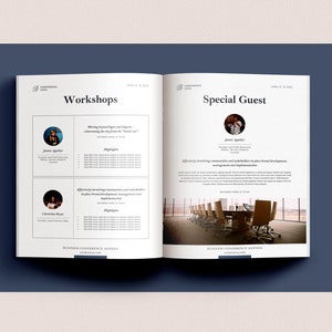 Conference Agenda Template, Indesign Template, Business Brochure ...