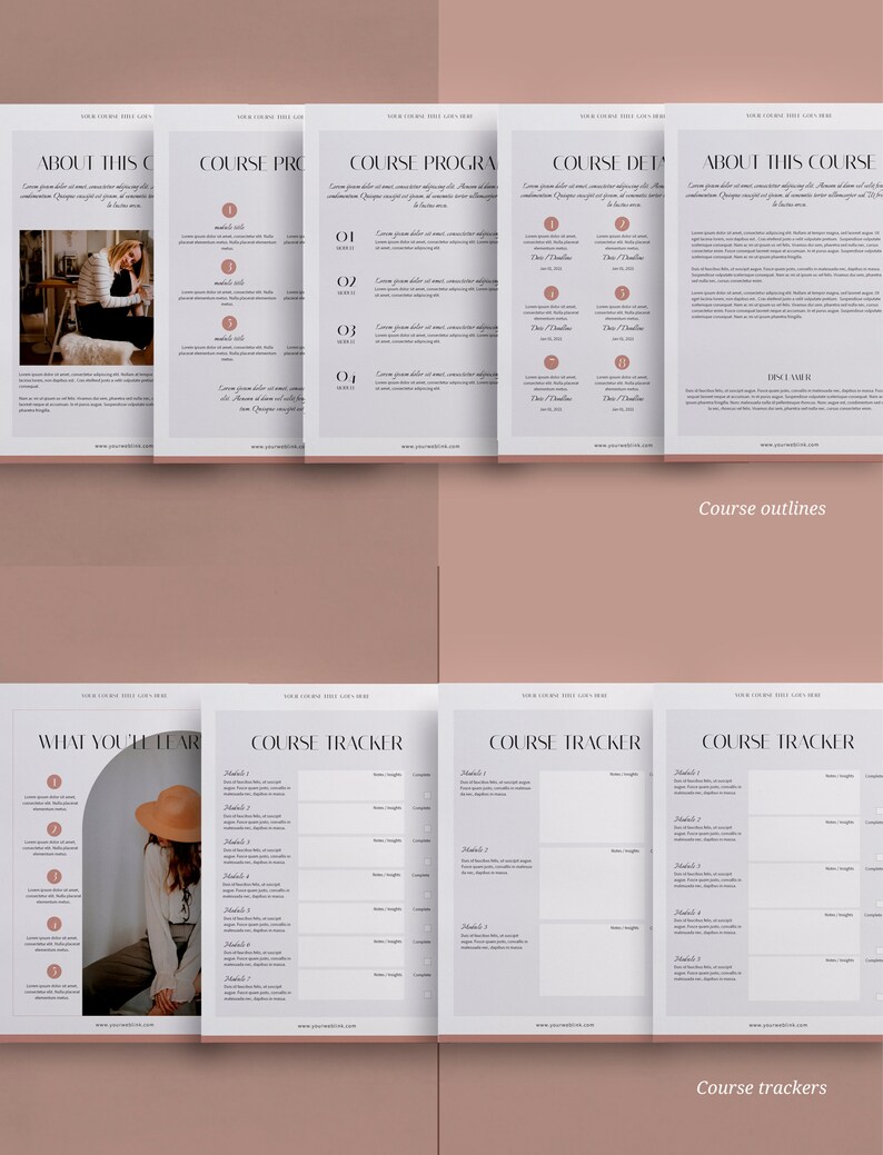 Workbook Indesign Template, Online Course Guide, Ecourse Worksheet ...