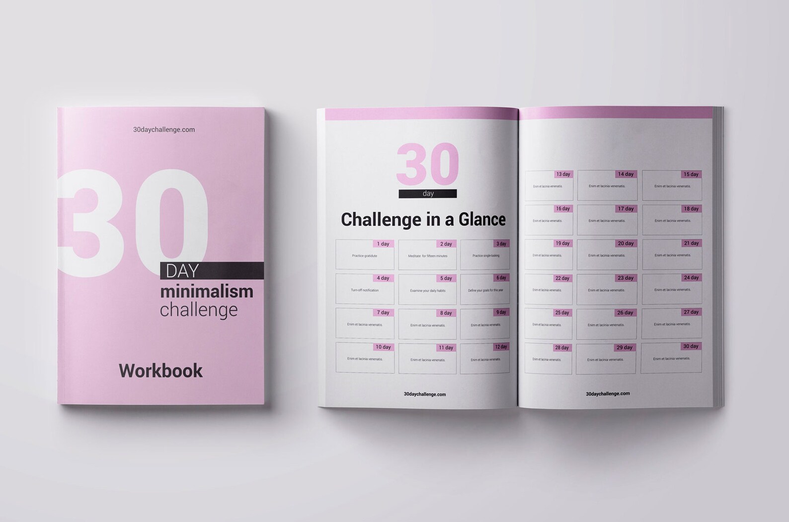 30 Day Challenge Workbook Canva Template, Course Workbook Worksheet ...