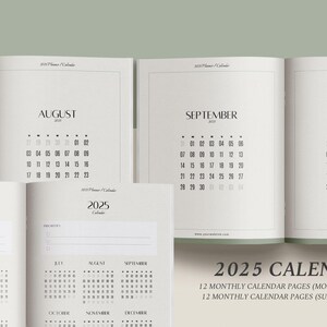2025 Canva Planner Template, 2025 Monthly Calendar Template, Editable ...