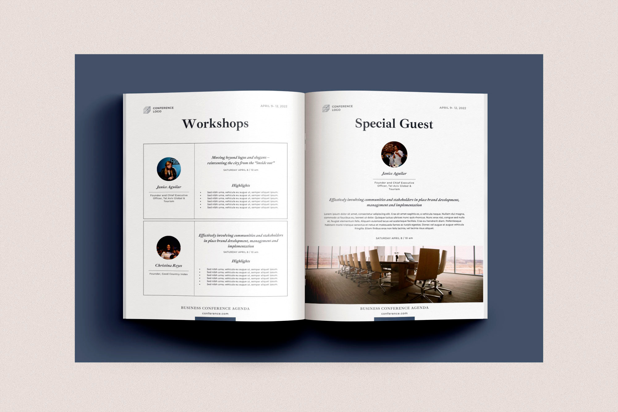 Conference Agenda Canva Template, Business Brochure, Event Meeting ...