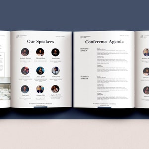 Conference Agenda Canva Template, Business Brochure, Event Meeting ...
