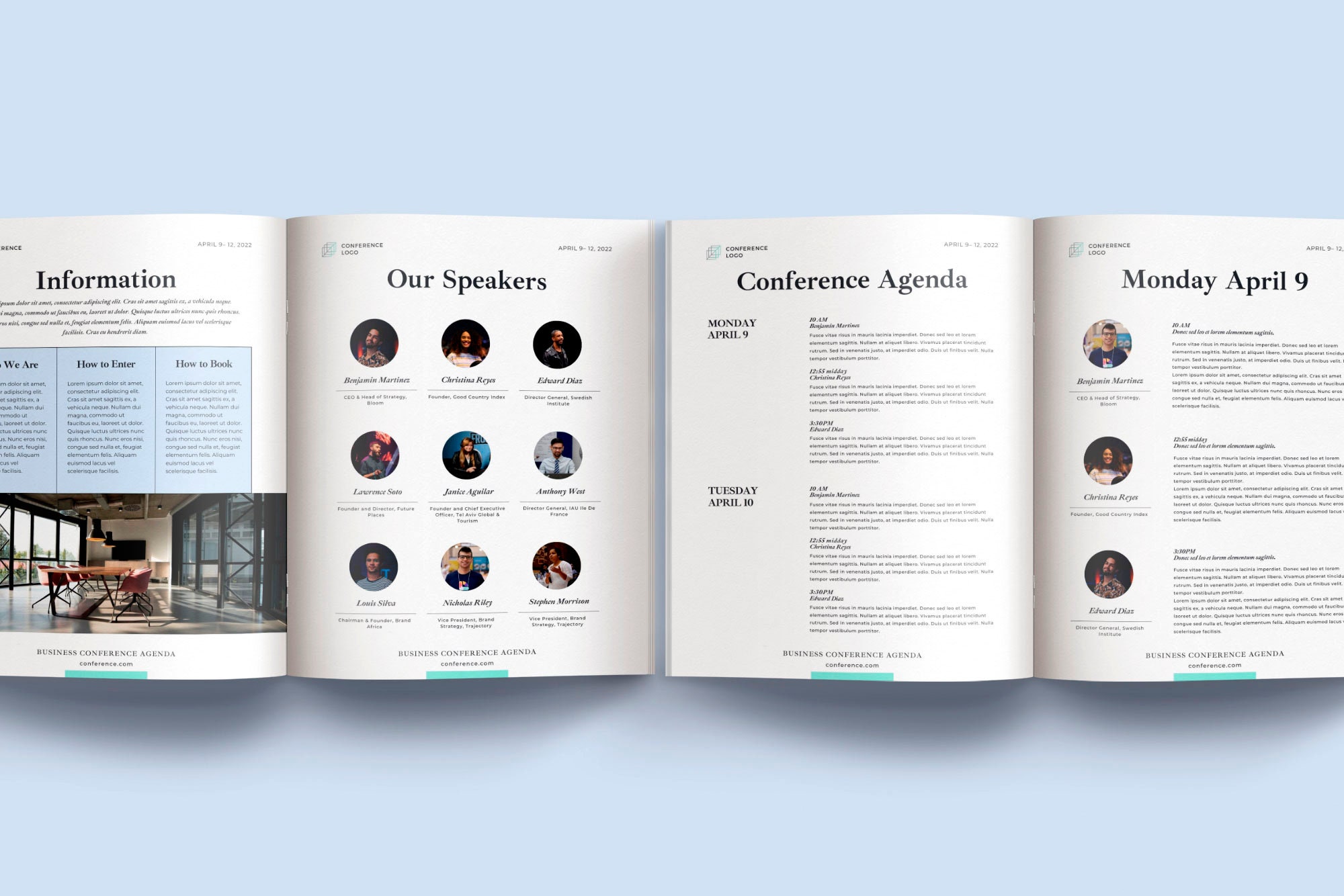 Conference Agenda Canva Template, Business Brochure Magazine, Event ...