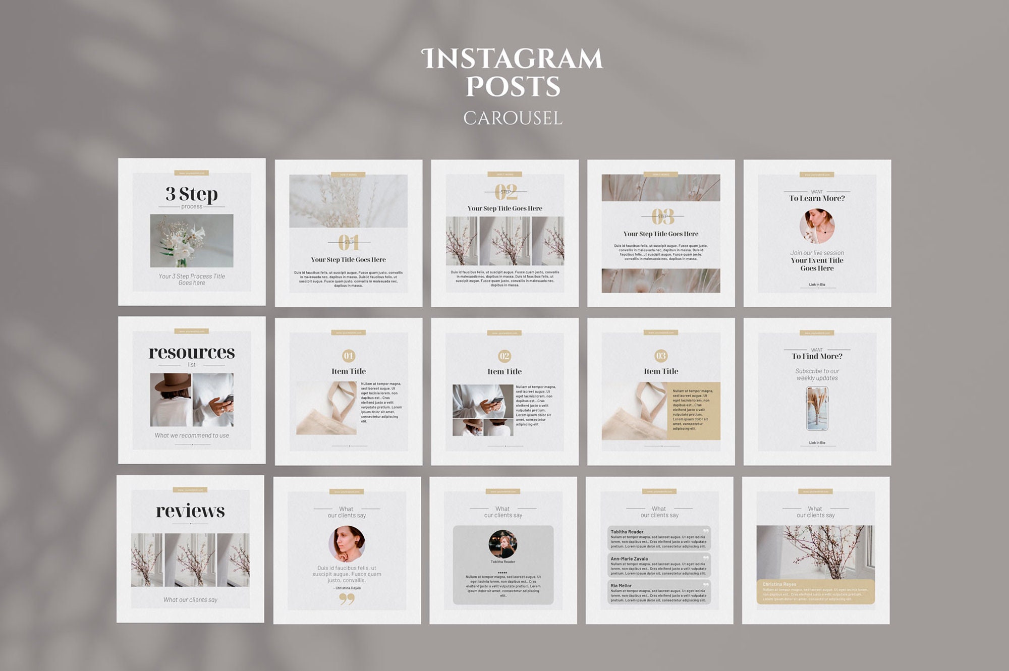 Instagram Templates for Canva, IG Stories Post Carousel, Canva Template ...