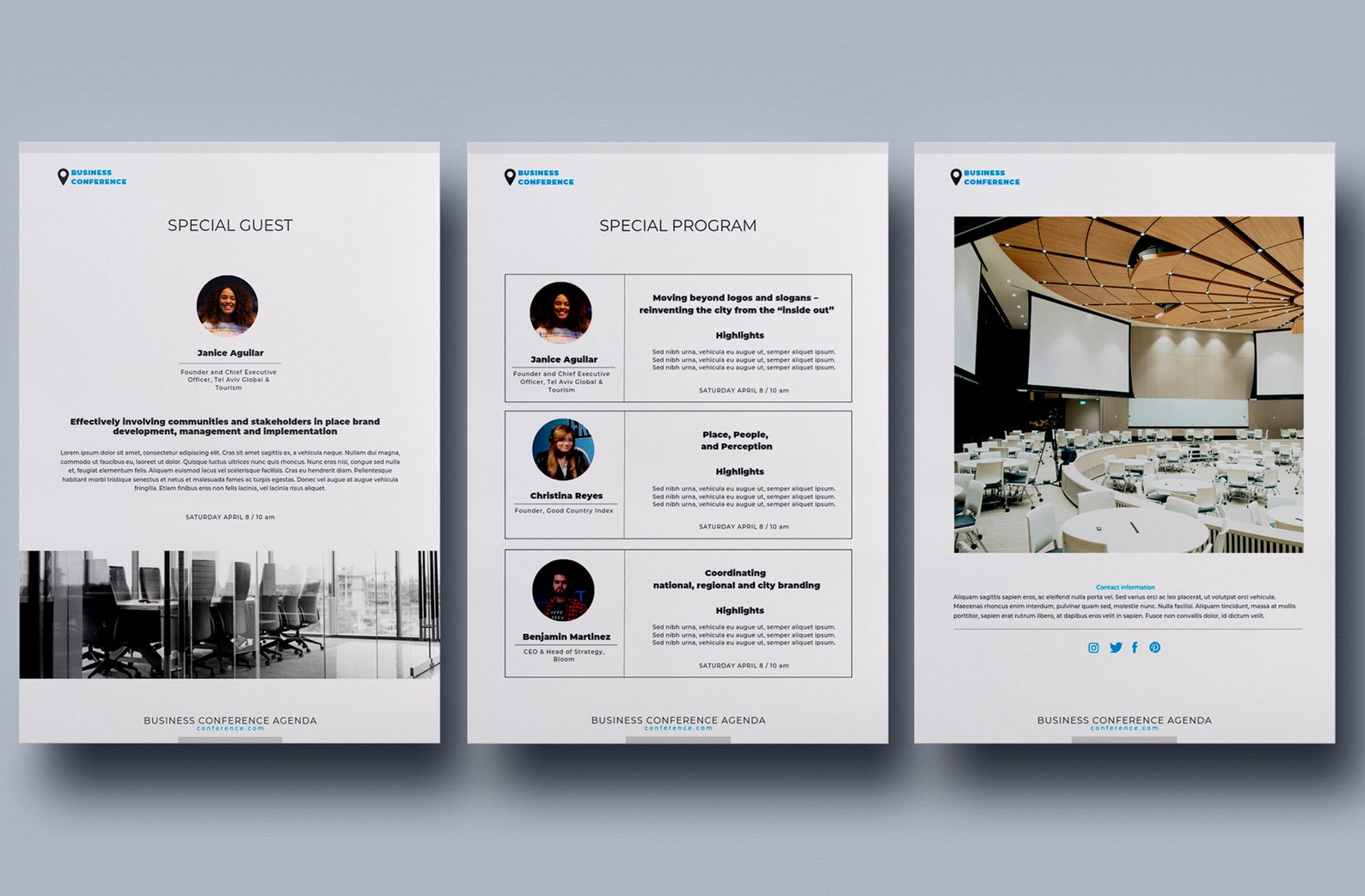 Conference Agenda Canva Template, Business Brochure, Event Meeting ...