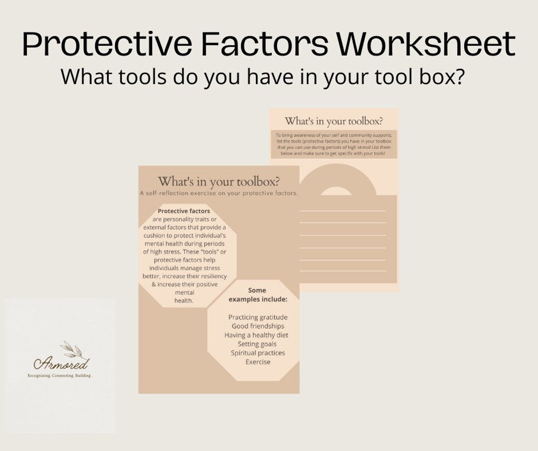 Protective Factors Mental Health Worksheet - Etsy