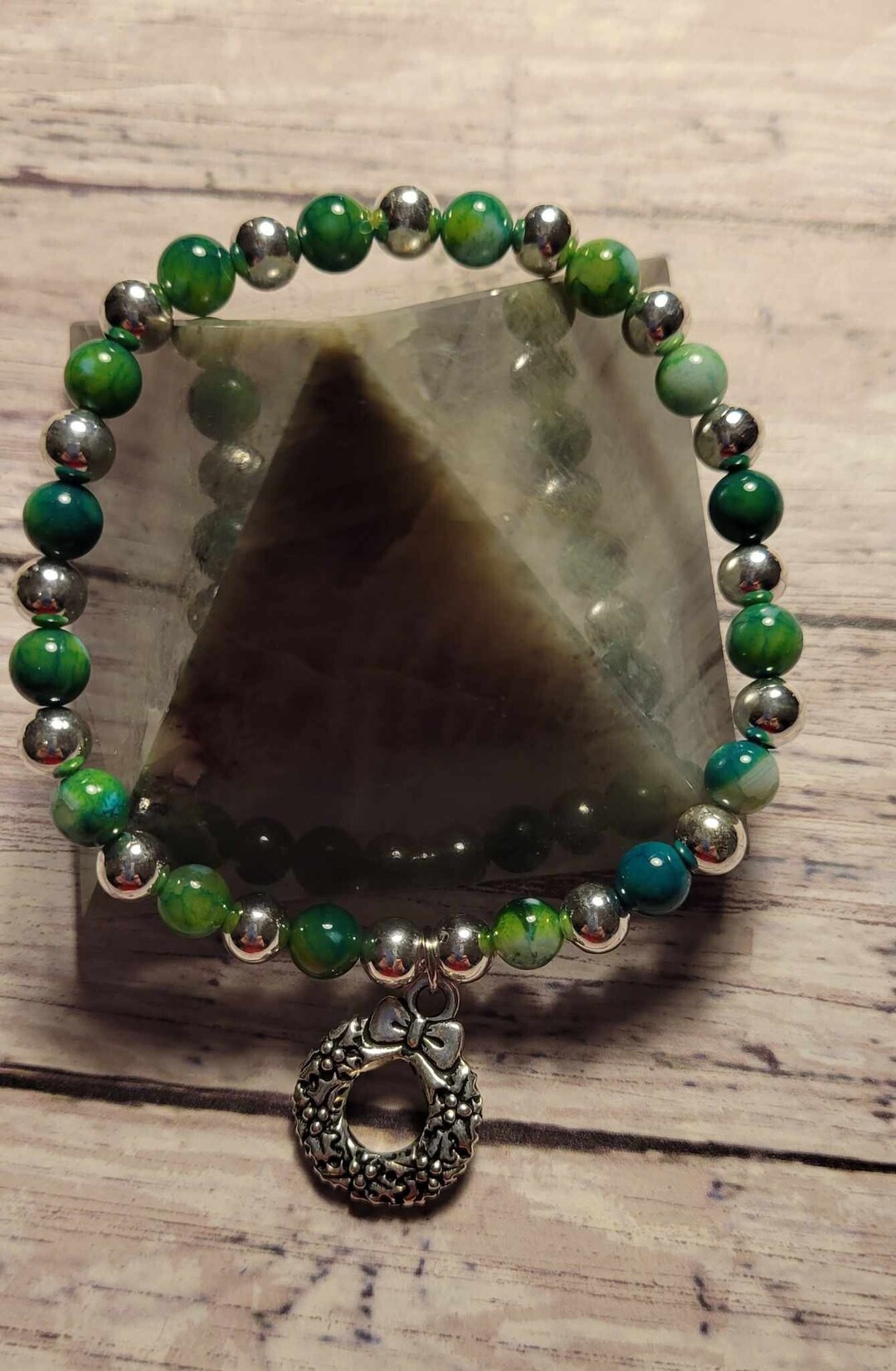 7 Parrot Green Fire Agate 6mm W/silver Tone Beads - Etsy