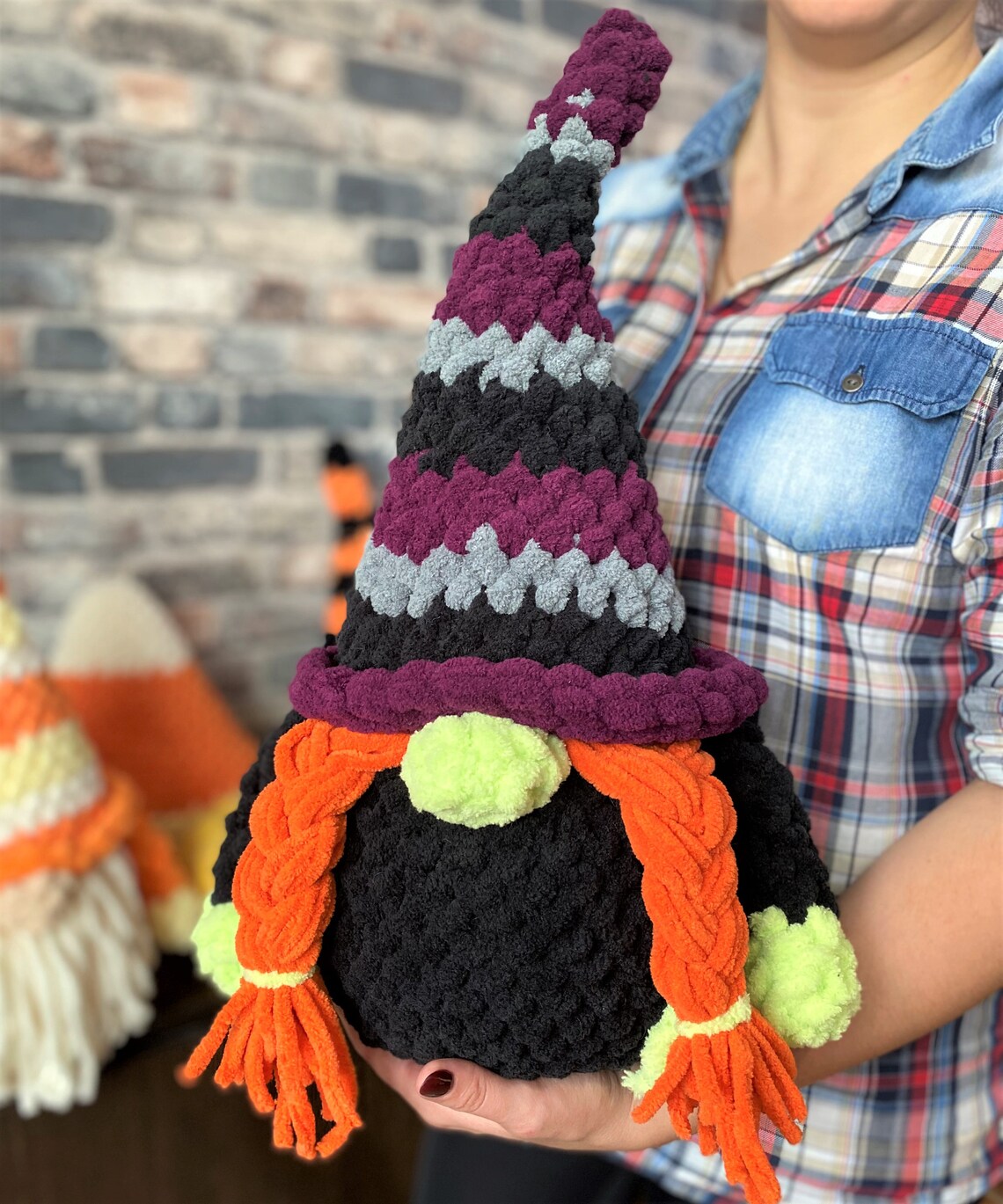 Halloween Gnome Crochet Pattern Ahd Halloween Witch Pattern - Etsy