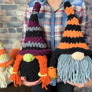Halloween Gnome Crochet Pattern Ahd Halloween Witch Pattern, Crochet ...