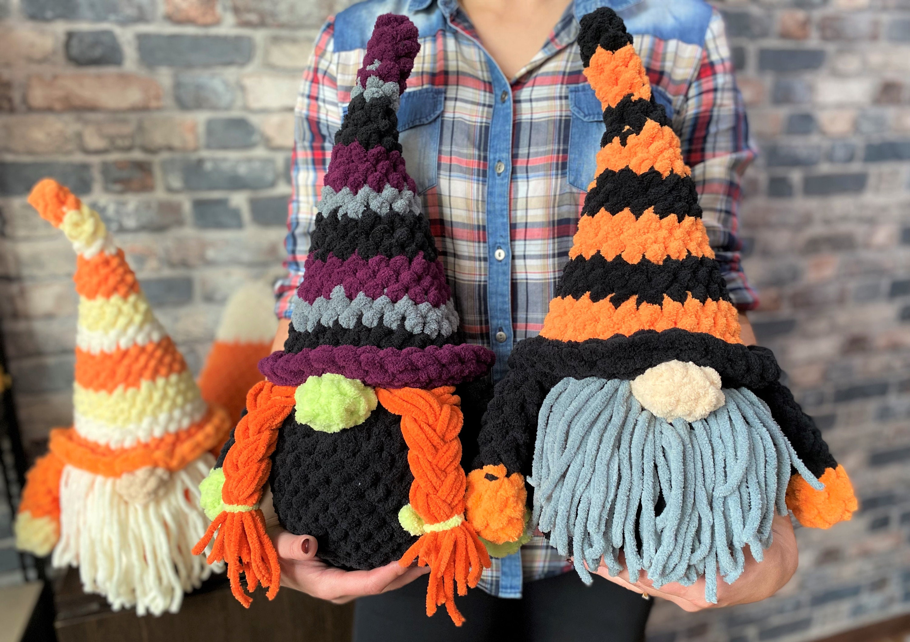 Halloween Gnome Crochet Pattern Ahd Halloween Witch Pattern - Etsy