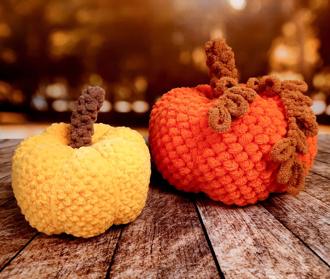 Pumpkin Pillow Crochet Pattern for Loop Yarn, Halloween Plushie Crochet ...