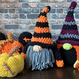 Halloween Gnome Crochet Pattern Ahd Halloween Witch Pattern, Crochet ...