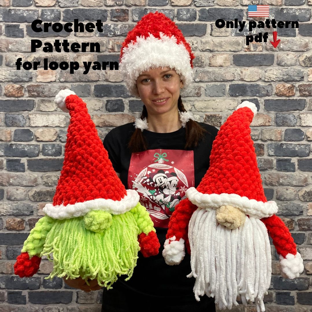 Christmas Gnome Crochet Pattern, Santa Gnome Pillow Pattern, Christmas ...