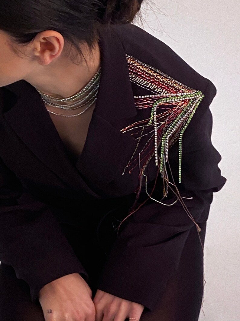 Fancy Stitched Vintage Jacket/blazer Jacket Hand Stitched,handmade ...