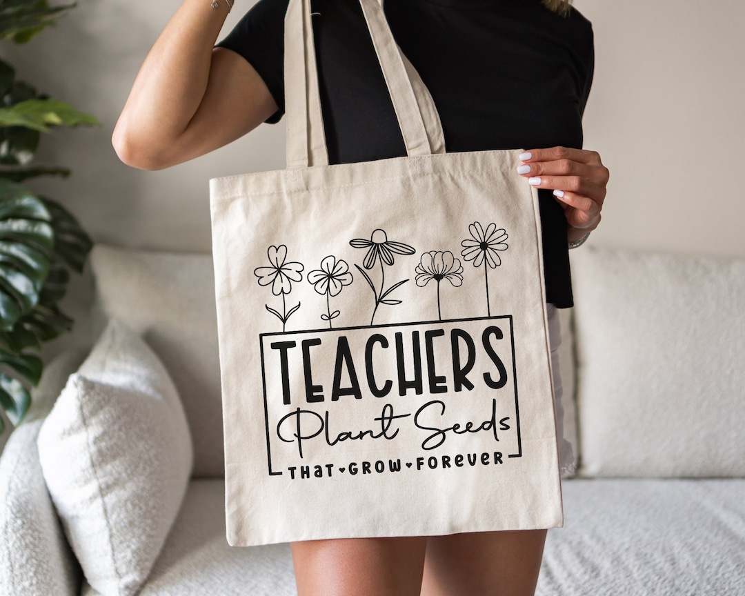 Teacher Tote Bag, Canvas Tote Bag, Teacher Bag, Teacher Gifts, Teacher ...