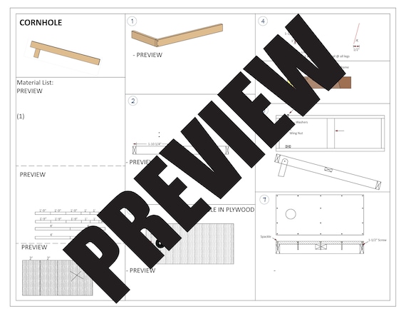 DIY Cornhole Plans - Etsy