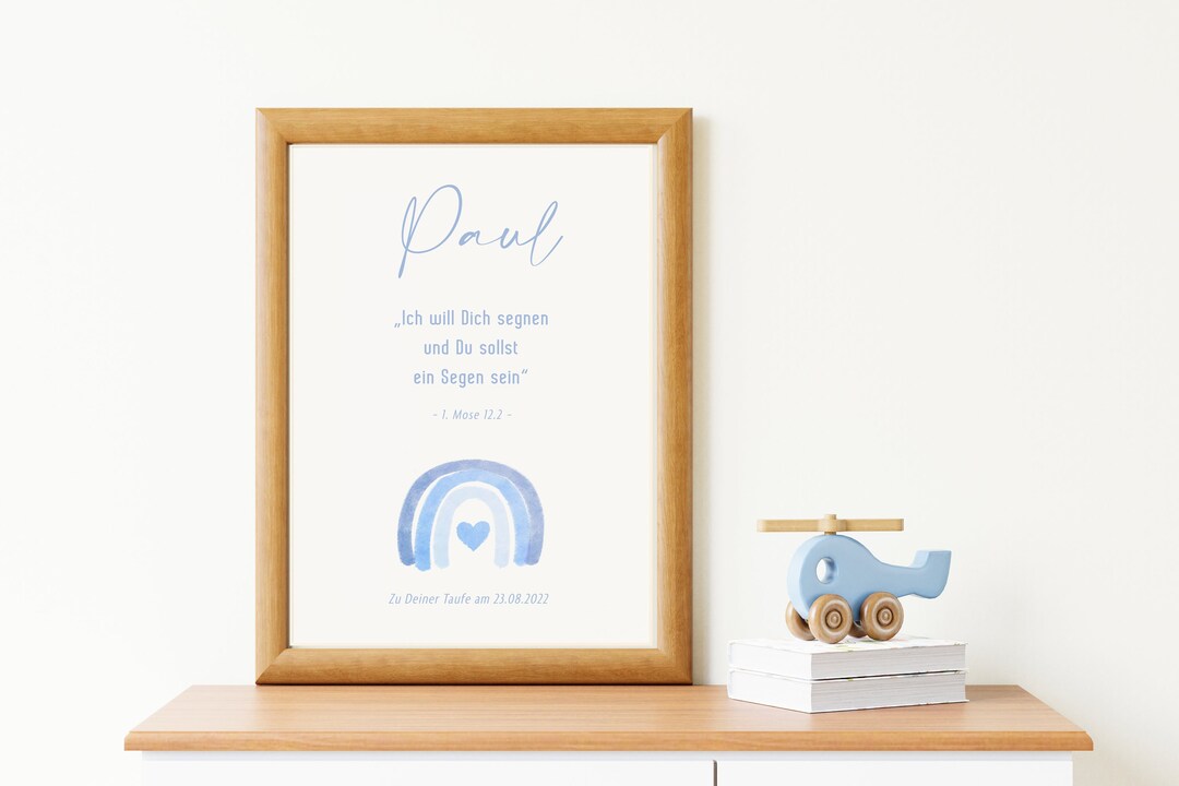 Personalized Christening Poster for a Boy • Christening Gift ...