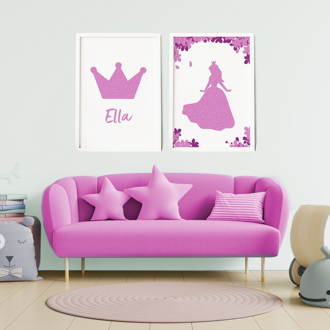 Poster Set Princess Crown | Personalized | Print | Children - Etsy