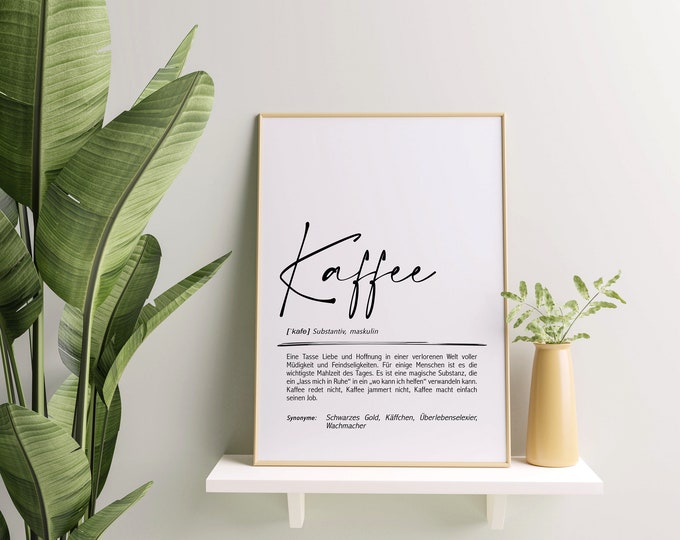 Poster | Definition Kaffee | Print - Etsy
