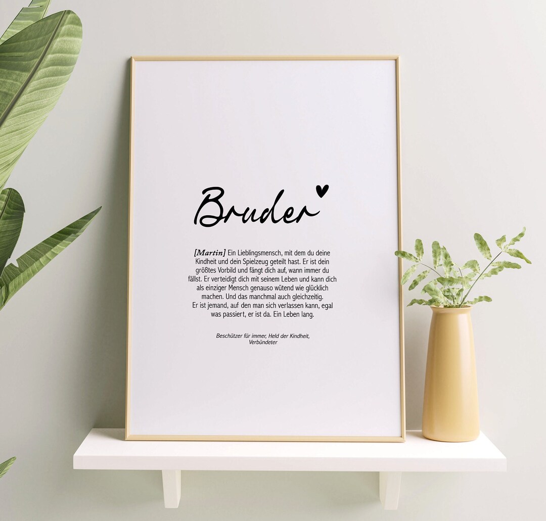 Personalized Brother Poster • Brother Gift • Brother Definition Poster ...