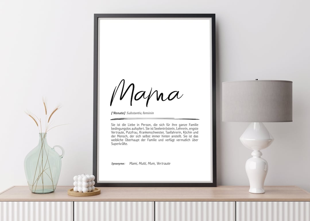 Poster / Karte Definition Mama personalisiert Print - Etsy.de