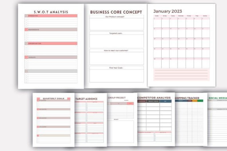 Business Planner Printable BUNDLE, Small Business Planner, Side Hustle ...