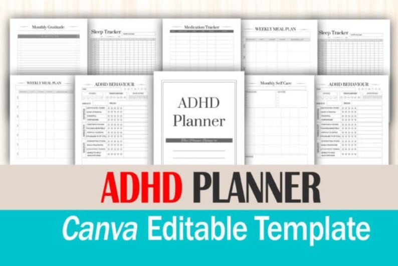 ADHD Planner PRINTABLE ADHD Workbook Organizer Daily - Etsy