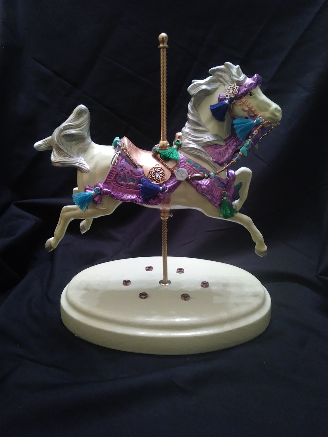 12" Hand Painted Bisque Carousel Horse - Etsy