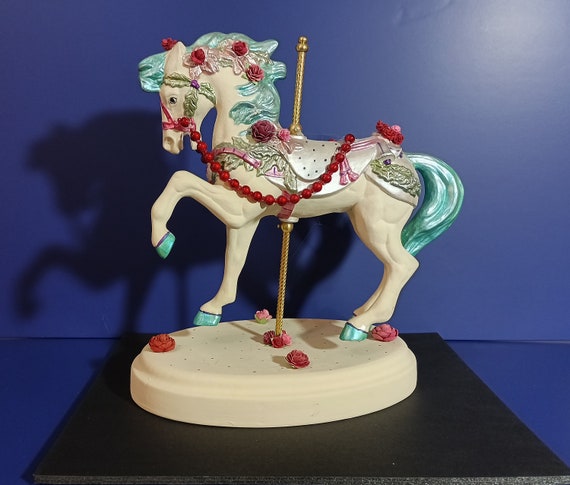12 Hand Painted Bisque Carousel Horse - Etsy