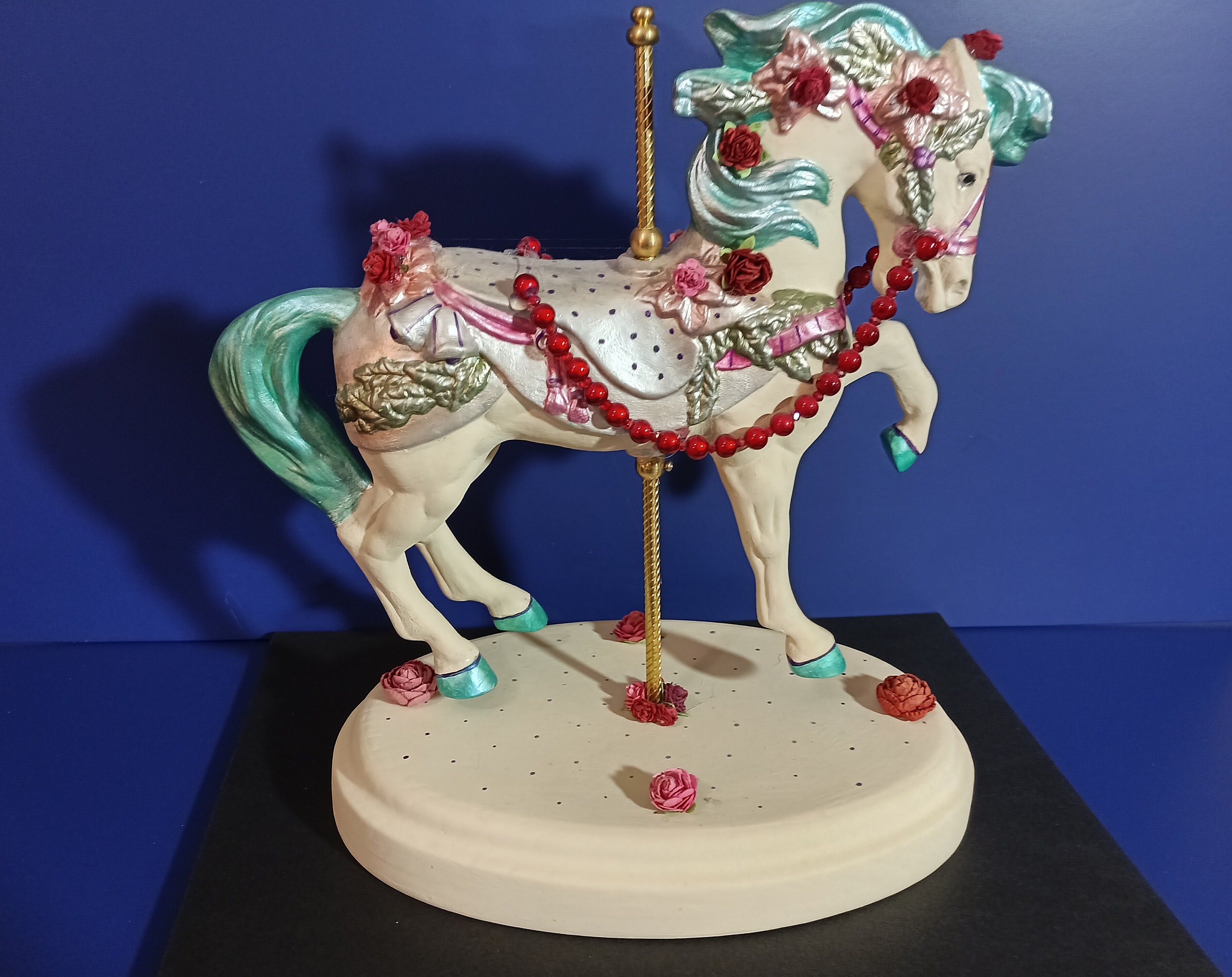 12" Hand Painted Bisque Carousel Horse - Etsy