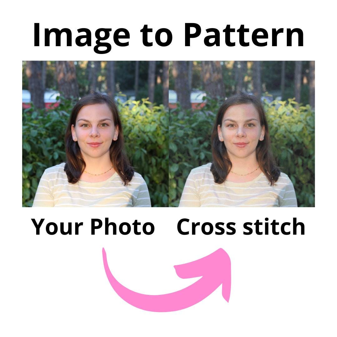 PHOTO to PATTERN Custom Cross Stitch Pattern, Customized Unique Cross ...