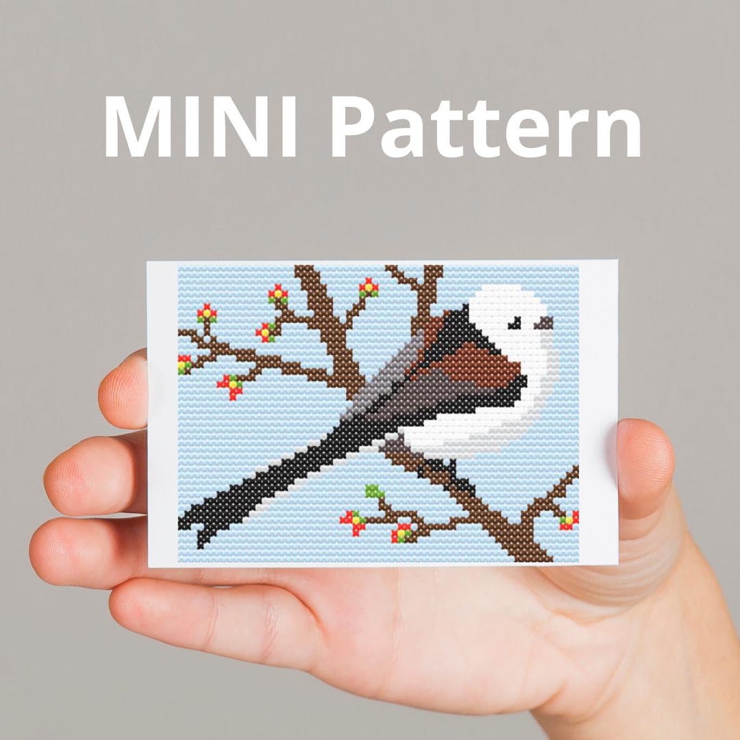 MINI Birds Long-tailed Tit Digital Cross Stitch Pattern, Instant PDF ...