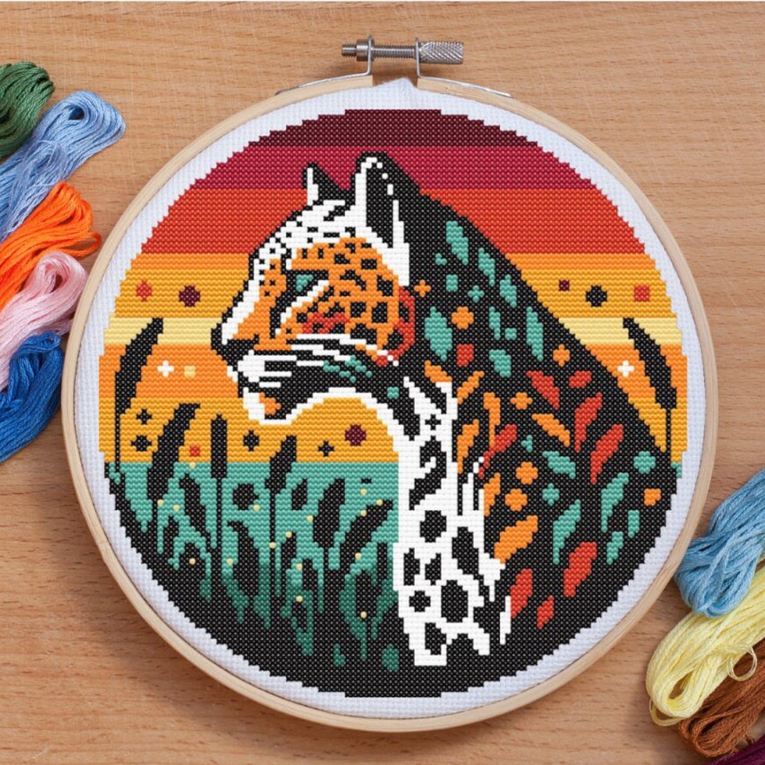 Leopard Digital Cross Stitch Pattern, PDF Download, Animal Wildlife ...