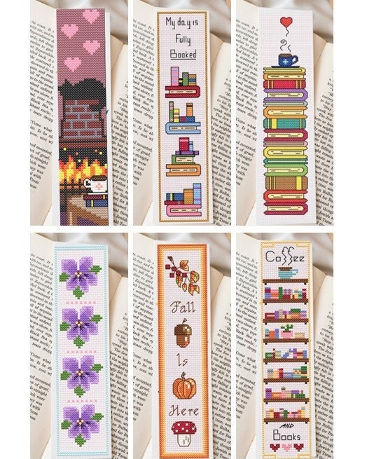 Violet Bookmark Digital Cross Stitch Pattern, Spring Bookmark Pattern ...
