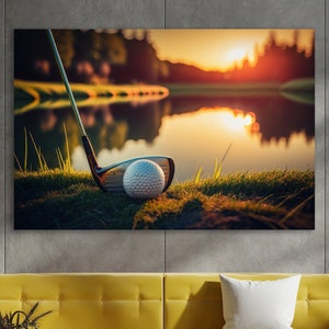 Golf Сlub Canvas Print, Huge Canvas Home Decor, Golf Player Gift, Golf ...