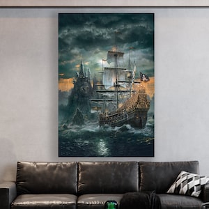 Pirate Art Huge Canvas Home Decor Pirates Canvas Pirate - Etsy