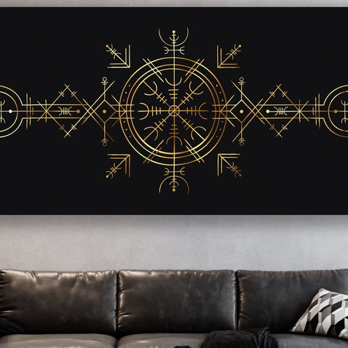Ancient Nordic Wall Decor Viking Symbol Wall Art Huge Canvas - Etsy