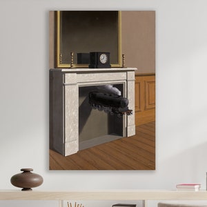 Time Transfixed Wall Art, Rene Magritte Art, Huge Canvas Home Decor ...