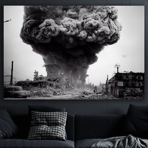 Atomic Exploison Wall Art, Huge Canvas Home Decor, Explosion Canvas ...