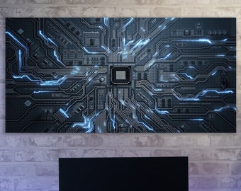 Circuit Board Wall Art Huge Canvas Art Scientific Canvas - Etsy