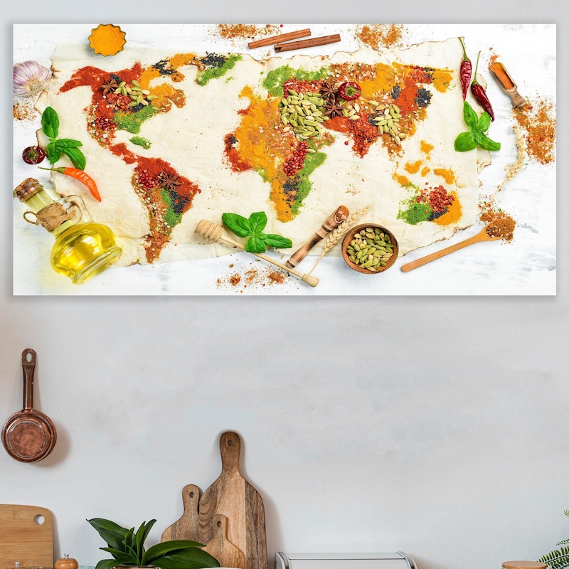 Spice World Map Wall Art - Etsy
