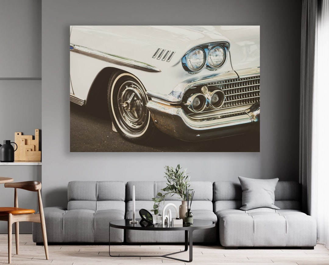 Old Car Canvas, Classic Cars Art, Huge Canvas Home Decor, Retro Car ...